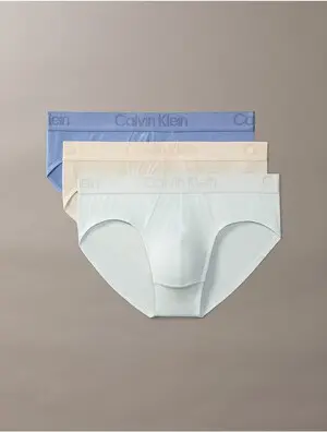 Calvin Klein 3-pack Hip Brief - Oatmeal/sky Gray/blue Tulip