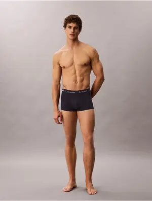 Calvin Klein Cotton Stretch 3-pack Low Rise Trunk - Blue Shadow Multi