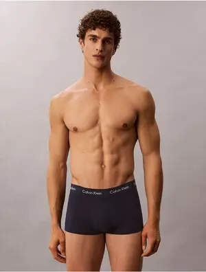Calvin Klein Cotton Stretch 3-pack Low Rise Trunk - Blue Shadow Multi