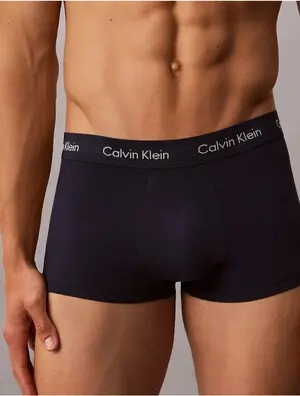 Calvin Klein Cotton Stretch 3-pack Low Rise Trunk - Blue Shadow Multi