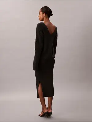 Calvin Klein Smooth Cotton Rib Midi Skirt