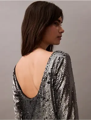 Calvin Klein Sequin Embellished Midi Dress