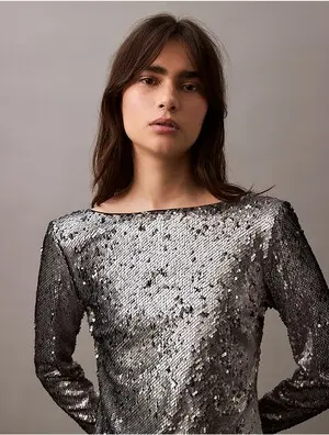 Calvin Klein Sequin Embellished Midi Dress