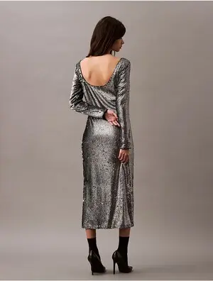 Calvin Klein Sequin Embellished Midi Dress
