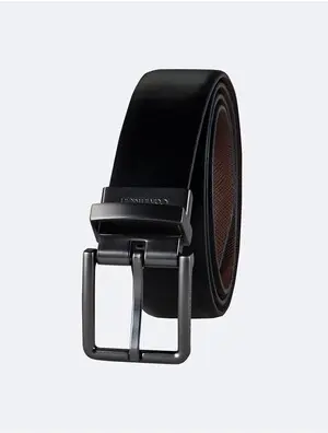 Calvin Klein Reversible Saffiano Leather Dress Belt - Black