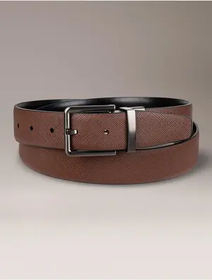 Calvin Klein Reversible Saffiano Leather Dress Belt - Black