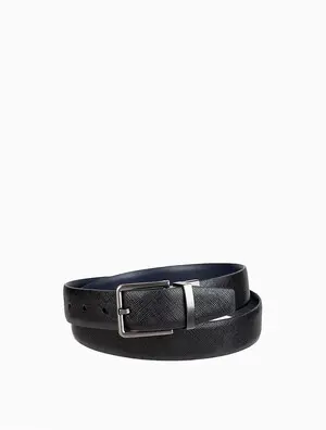 Calvin Klein Reversible Saffiano Leather Dress Belt - Blue