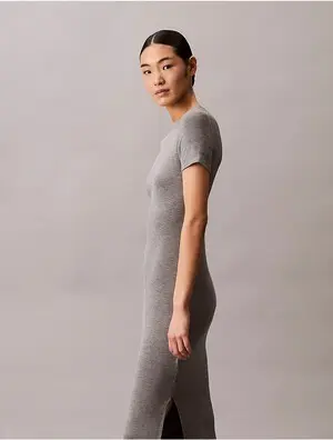 Calvin Klein Solid Stretch Slim Midi Dress