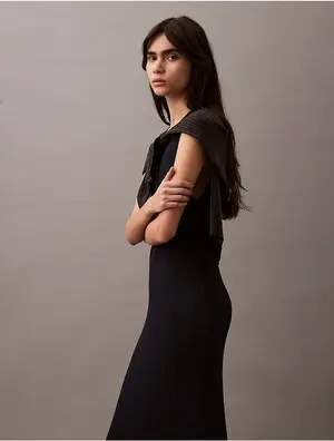 Calvin Klein Viscose Rib Maxi Dress
