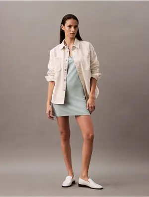 Calvin Klein Liquid Shine Mini Dress - Cloud Blue