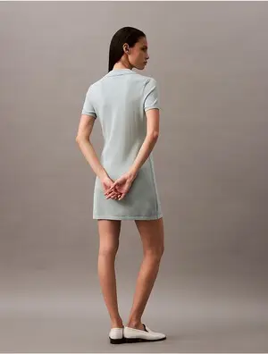 Calvin Klein Liquid Shine Mini Dress - Cloud Blue