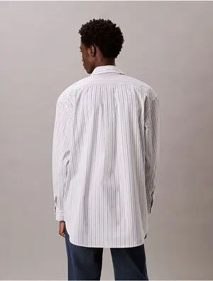 Calvin Klein Stripe Cotton Poplin Button-down Shirt