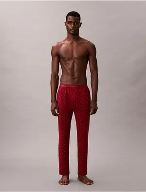 Calvin Klein Icon Cotton Stretch Sleep Pants - Diamond Logo Fall Berry