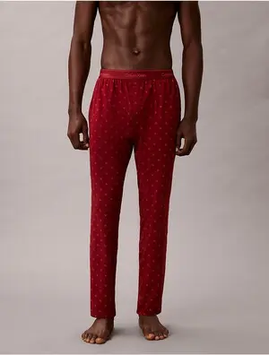Calvin Klein Icon Cotton Stretch Sleep Pants - Diamond Logo Fall Berry