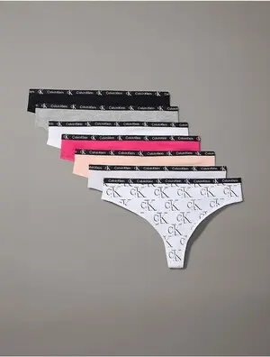 Calvin Klein 1996 Cotton Stretch 7-pack Modern Thong Grey Heather Multi