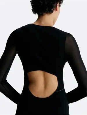 Calvin Klein Sheer Cut-out Back Maxi Dress