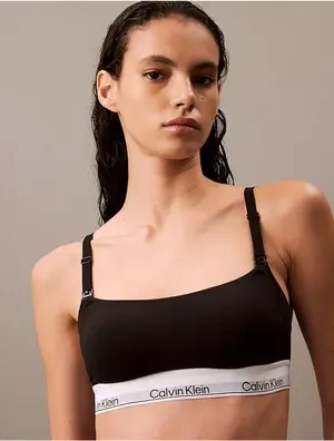 Calvin Klein Icon Cotton Modal Lightly Lined Maternity Bralette - Black