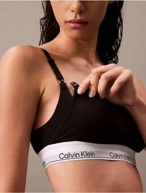 Calvin Klein Icon Cotton Modal Lightly Lined Maternity Bralette - Black