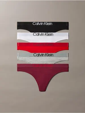Calvin Klein Maximum Cotton 5-pack Thong - Established Red Multi