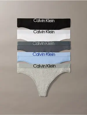 Calvin Klein Maximum Cotton 5-pack Thong - Grey Heather Multi
