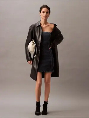 Calvin Klein Strapless Denim Mini Dress