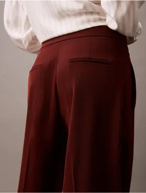 Calvin Klein Soft Crepe Pleated Trousers - Rusted Root