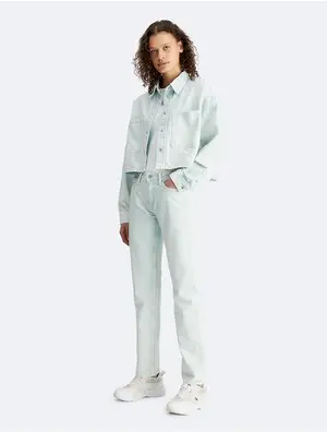 Calvin Klein Relaxed Cropped Denim Shirt Jacket