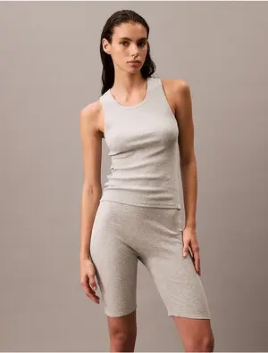 Calvin Klein Cotton Stretch Rib Tank Top - Grey Heather