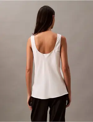 Calvin Klein Viscose Twill Tank Top - Vanilla Ice