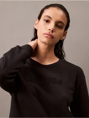 Calvin Klein Terry Lounge Relaxed Crewneck Sweatshirt - Black