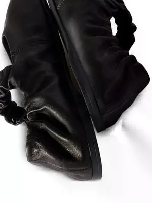 Miu Miu Ruched Nappa Leather Ballerinas - Black