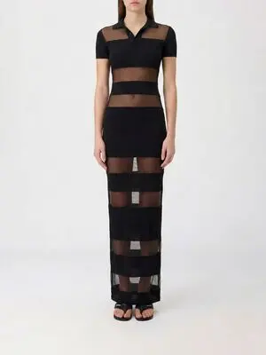 Coperni Semi-sheer Polo Dress - Black