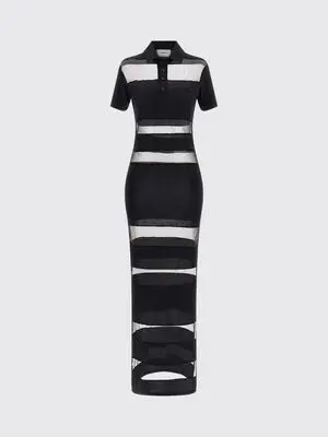 Coperni Semi-sheer Polo Dress - Black