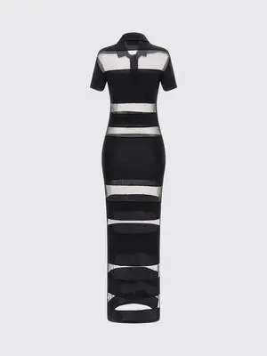 Coperni Semi-sheer Polo Dress - Black