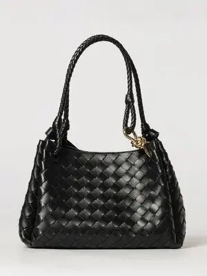 Bottega Veneta Parachute Intrecciato Lambskin Shoulder Bag - Black
