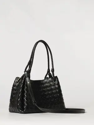 Bottega Veneta Parachute Intrecciato Lambskin Shoulder Bag - Black
