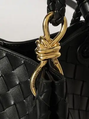 Bottega Veneta Parachute Intrecciato Lambskin Shoulder Bag - Black