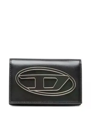DIESEL 1dr Metallic-logo Cardholder - Black