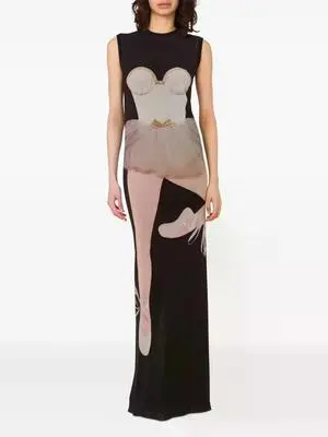 Moschino Ballet-print Maxi Dress