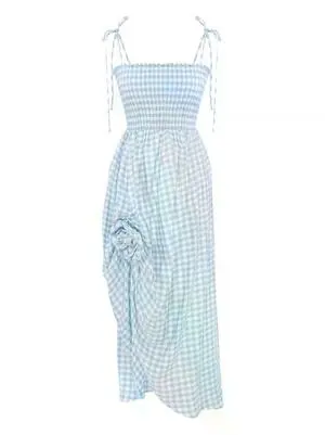 Sleeper Gingham-pattern Midi Dress