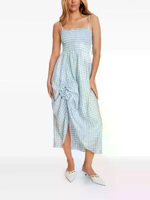 Sleeper Gingham-pattern Midi Dress
