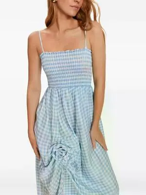 Sleeper Gingham-pattern Midi Dress