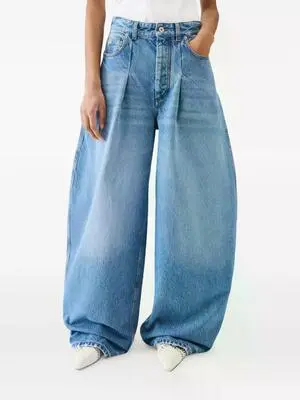 Jacquemus Ovalo De-nîmes High-waisted Wide-leg Jeans - Blue