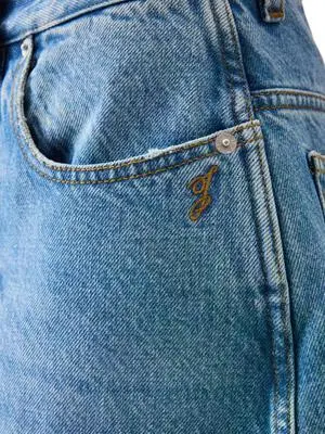 Jacquemus Ovalo De-nîmes High-waisted Wide-leg Jeans - Blue