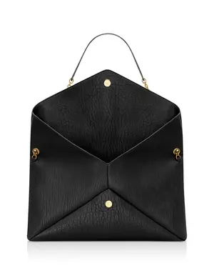 Saint Laurent Cassandre Xxl Envelope Pouch On Chain - Black Lambskin/gold