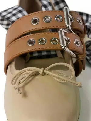 Miu Miu Buckled Ballet Pumps - Neutrals