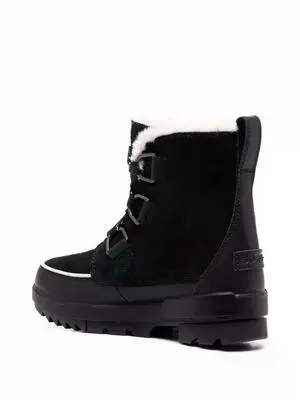 Sorel Faux-fur Trim Suede Boots - Black