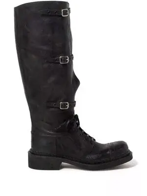 Miu Miu Multi-buckle Leather Boots - Black