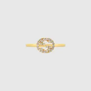 Gucci Interlocking G Diamond 18k Ring - Yellow Gold