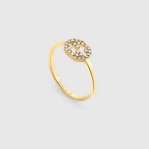 Gucci Interlocking G Diamond 18k Ring - Yellow Gold